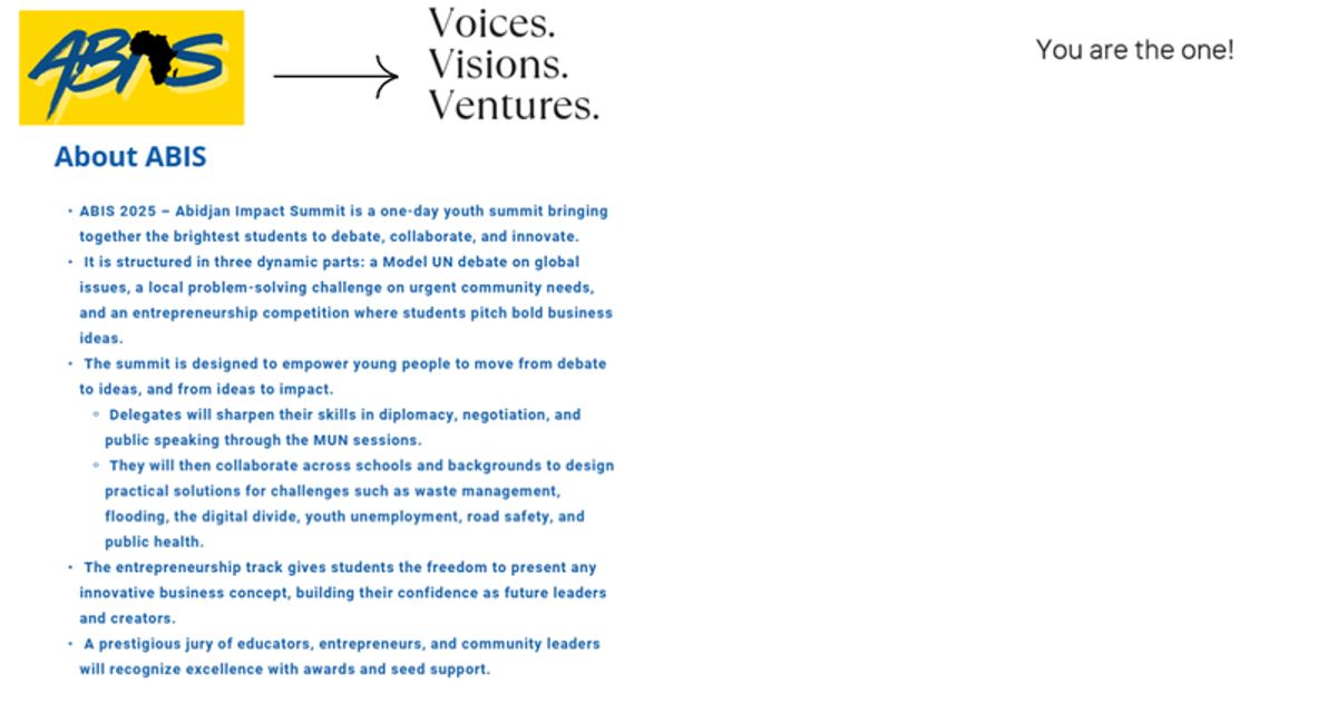 Abis - Your Voice-Your vision-Your Venture